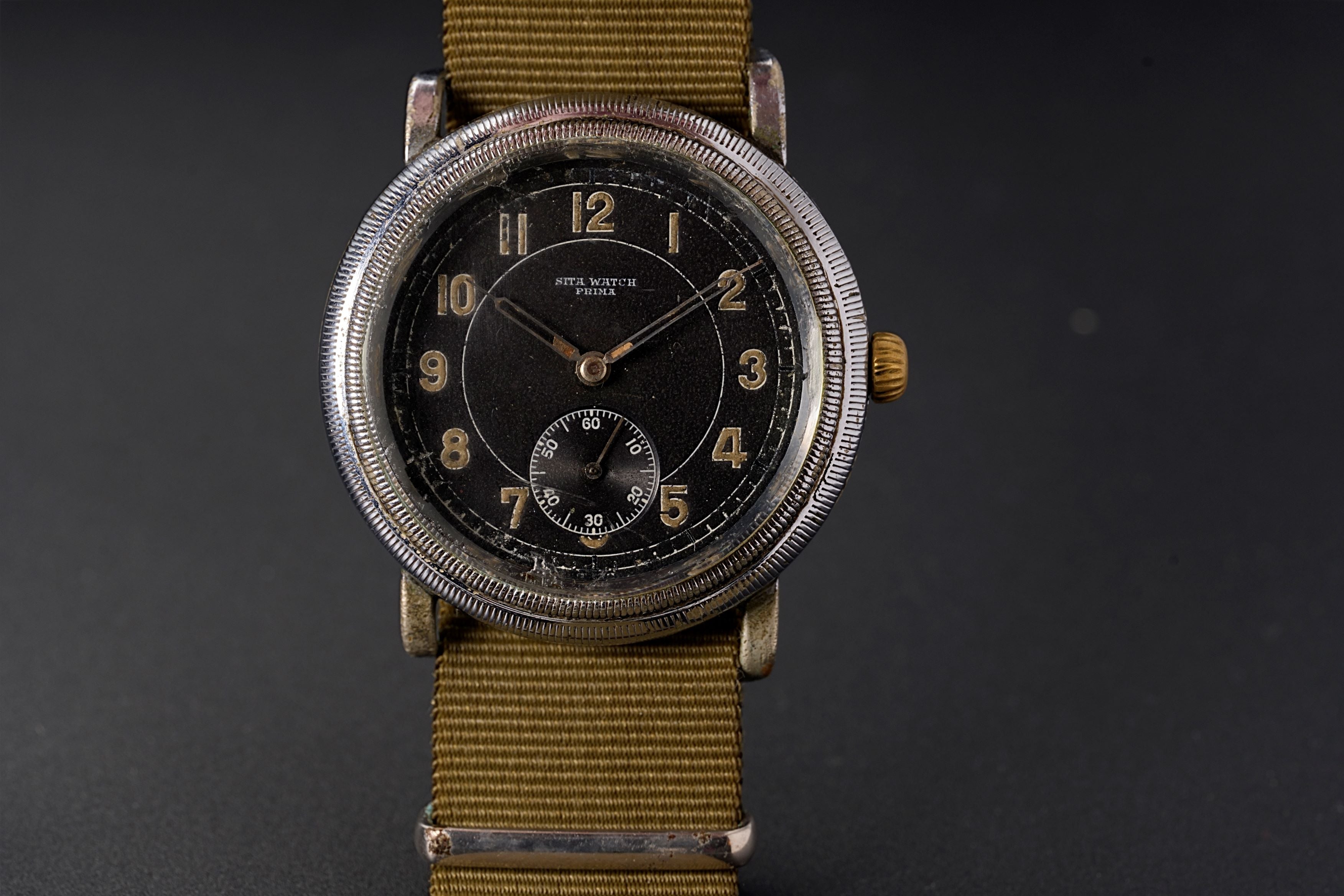 SITA WATCH PRIMA Pilot military big case 41mm Aviator wristwatch 1940 ...